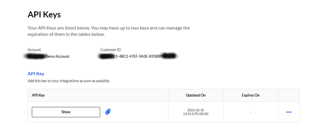 How do I find my Customer ID and API Key?