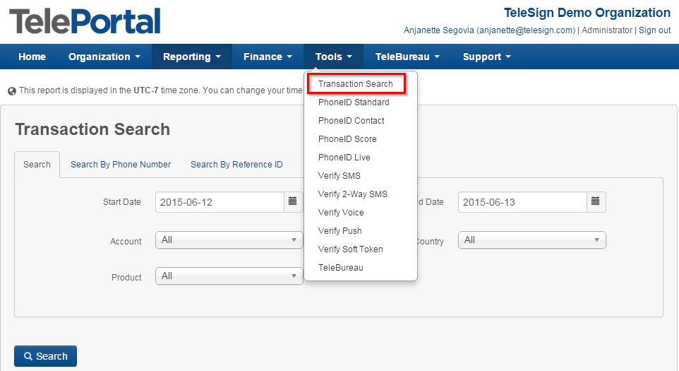 What kinds of reports does TeleSign offer customers?