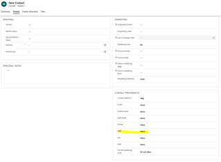 How do I set up a contact to receive SMS messages on the Telesign SMS app?