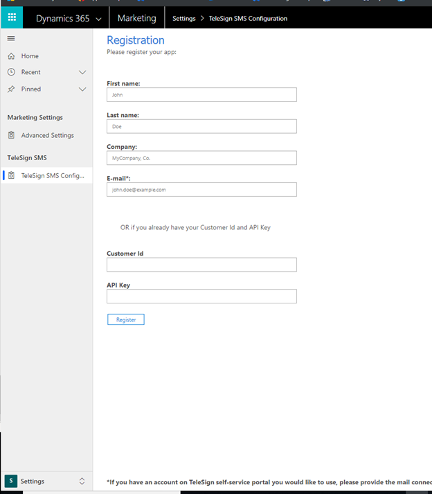 How do I install the Telesign SMS App for Microsoft Dynamics if I ...